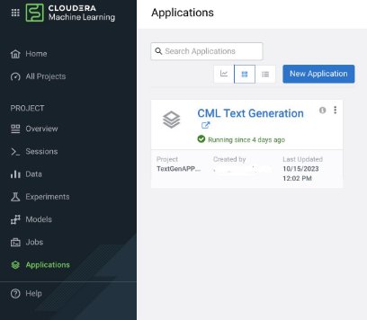 Cloudera Text Generation Applied ML Prototypes | Insights lab blogs